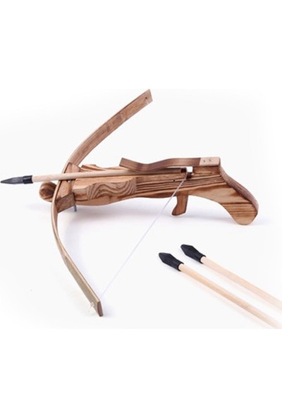 Ema Ahşap Tetikli Arbalet Ok Yay Seti Oyuncak 3'lü Set