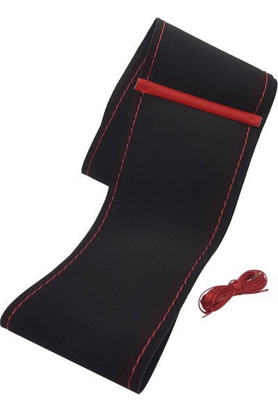 Neebs Oto Direksiyon Kılıfı Alcantara Model Alcantra Kırmızı Dikişli Neebs Oto Direksiyon Kılıfı Alcantara Model Alcantra Kırmızı Dikişli