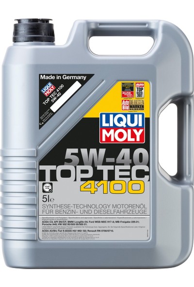 Liqui Moly Top Tec 4100 5W-40 Motor Yağı 5lt Liqui Moly Top Tec 4100 5W-40 Motor Yağı 5lt
