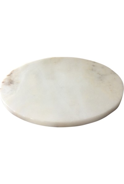 Toodecor Mermer Yuvarlak Kesme Tahtası-24 cm (Orta Boy)