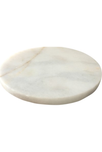 Toodecor Mermer Yuvarlak Kesme Tahtası-15 cm (Mini Boy)