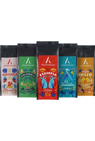A Roasting Lab Seçkin Kahveler Deneme Paketi 5x50 gr A Roasting Lab Seçkin Kahveler Deneme Paketi 5x50 gr