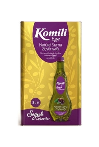 Komili Lezzetlik Yumuşak Natürel Sızma Zeytinyağı 3 lt