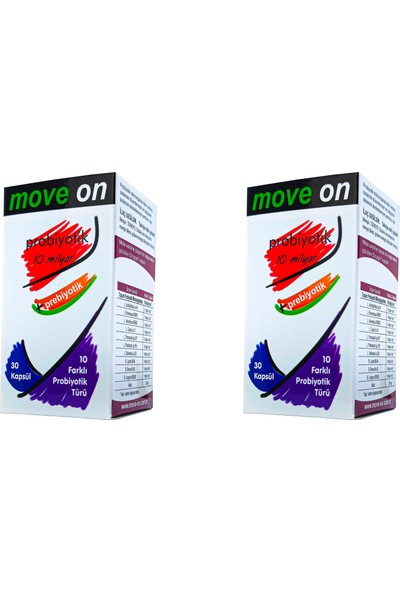 Move On Probiyotik 2 Adet 10 Milyar+Prebiyotik 30 Kapsül Move On Probiyotik 2 Adet 10 Milyar+Prebiyotik 30 Kapsül