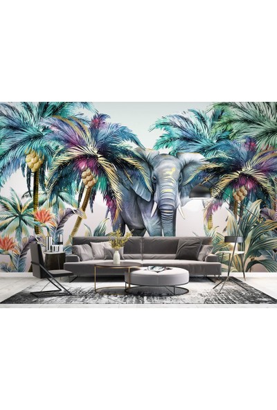 Dijiwork Tropikal Desenli Duvar Kağıdı