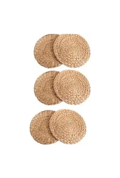 Acar 37 cm Yuvarlak 6'lı Örgü Desen Hasır Supla 9753