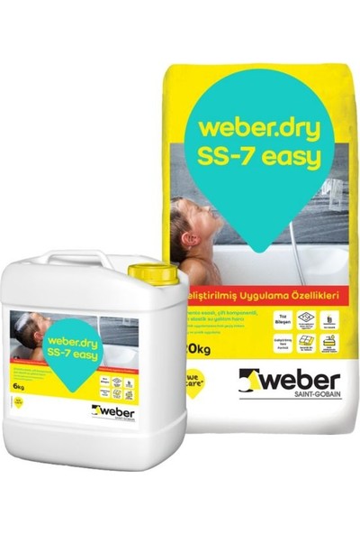 Weber Dry Ss 7 Easy Set Çimento Esaslı Yarı Elastik Su Yalıtım Harcı Weber Dry Ss 7 Easy Set Çimento Esaslı Yarı Elastik Su Yalıtım Harcı