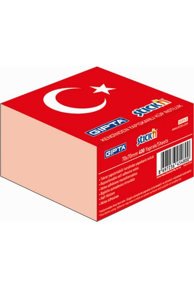 Gıpta Stickn Kendinden Yapışkanlı Küp Notluk 6064 Gıpta Stickn Kendinden Yapışkanlı Küp Notluk 6064