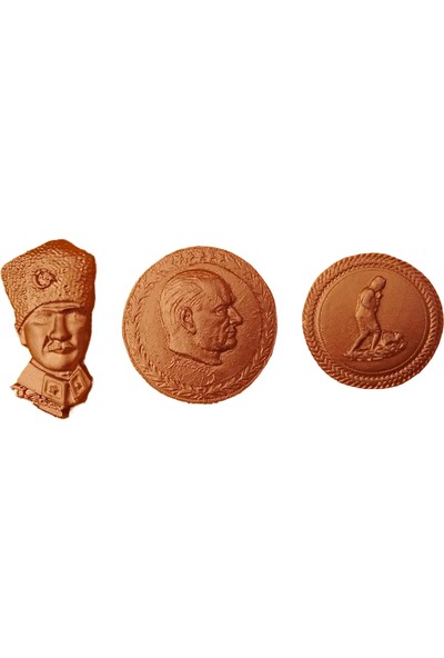 Mom Hediyelik Kokulu Taş 3 Lü Atatürk Magnet Seti Bronz Mom Hediyelik Kokulu Taş 3 Lü Atatürk Magnet Seti Bronz