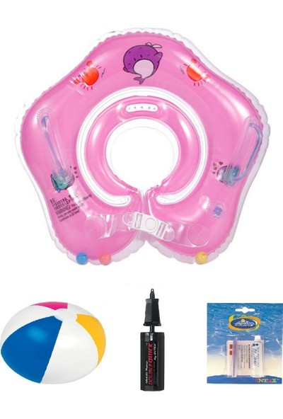 Momz Bebek Yüzme Boyun Simidi Pembe Tatil Seti Momz Bebek Yüzme Boyun Simidi Pembe Tatil Seti
