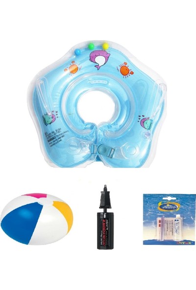 Momz Bebek Yüzme Boyun Simidi Mavi Tatil Seti Momz Bebek Yüzme Boyun Simidi Mavi Tatil Seti