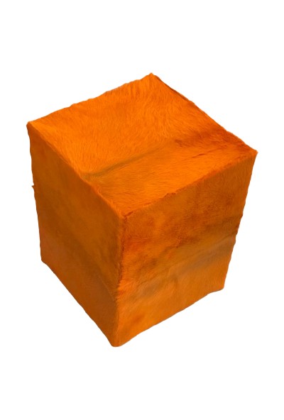 Bienna Fur Doğal Dana Deri Kaplama Puf