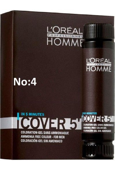 L'Oréal Professionnel Homme Cover 5 Erkekler İçin Amonyaksiz Renklendirici Jel 3X50ml Kahve 4 L'Oréal Professionnel Homme Cover 5 Erkekler İçin Amonyaksiz Renklendirici Jel 3X50ml Kahve 4