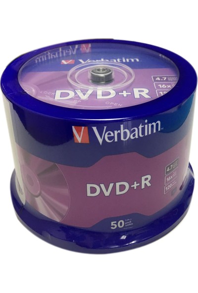 Verbatim 4.7GB 16X DvD+R 50'lik Kutulu Verbatim 4.7GB 16X DvD+R 50'lik Kutulu