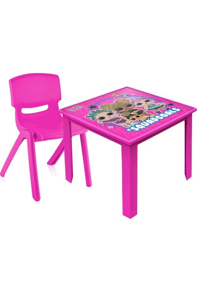 Fiore Lol Çocuk Masa Sandalye Takımı Pembe H40