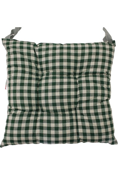 Tropik Home Yeşil Renk Pufidik Silikon Dolgulu Çökme Yapmaz 40 x 40 cm Kare Sandalye Minderi