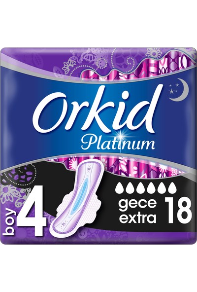 Orkid Platinum Gece Extra 18 Adet Süper Ekonomik Paket Hijyenik Ped Orkid Platinum Gece Extra 18 Adet Süper Ekonomik Paket Hijyenik Ped