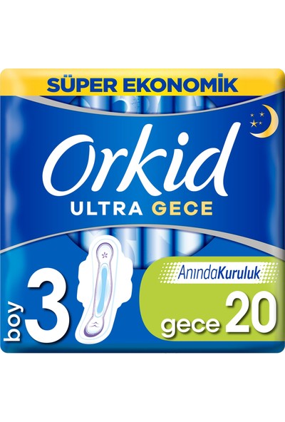 Orkid Ultra Extra Gece 20 Adet Süper Ekonomik Paket Hijyenik Ped Orkid Ultra Extra Gece 20 Adet Süper Ekonomik Paket Hijyenik Ped