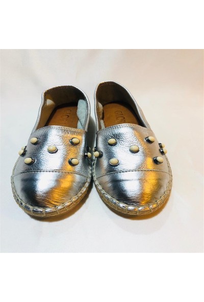 Gloria Gümüş İnci Deri Ayakkabı