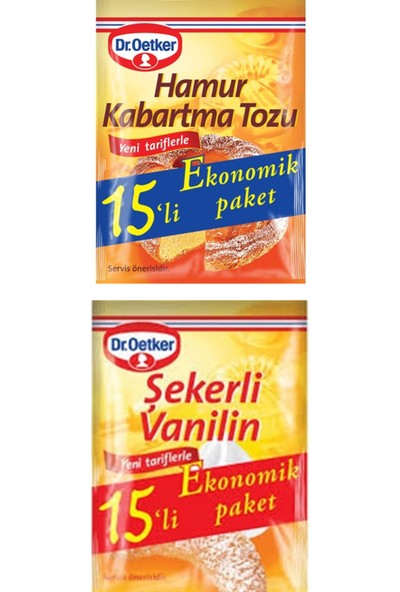 Dr. Oetker Dr.oetker 15'li Set (15 Şekerli Vanilin + 15 Hamur Kabartma Tozu) Dr. Oetker Dr.oetker 15'li Set (15 Şekerli Vanilin + 15 Hamur Kabartma Tozu)