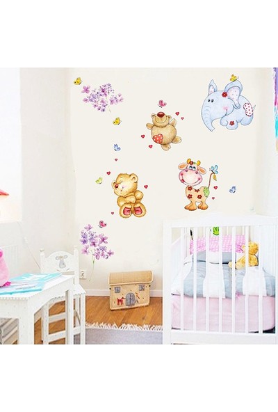 Crystal Kids Bebek Odası Sevimli Hayvanlar Duvar Sticker