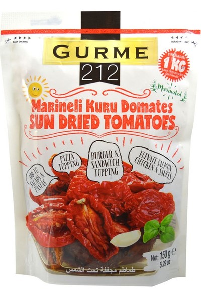 Gurme212 Güneşte Kurutulmuş Domates - Yağda Marine- Yarım Kesim 150 gr