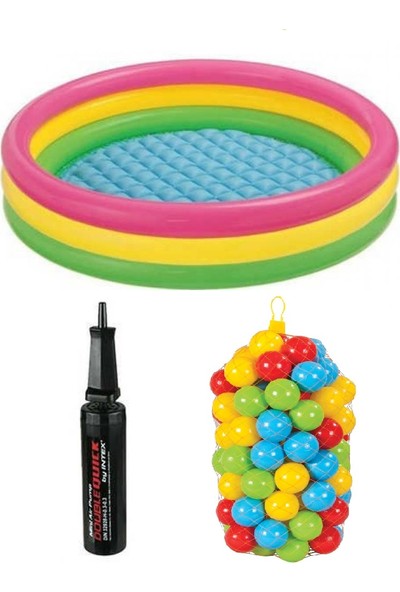SmartFox Şişme Taban Oyun Havuzu + 100 Oyun Topu + Pompa