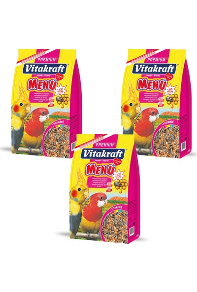 Vitakraft Menu Paraket Sultan Cennet Papağanı Yemi 1000GRX 3 Adet Vitakraft Menu Paraket Sultan Cennet Papağanı Yemi 1000GRX 3 Adet