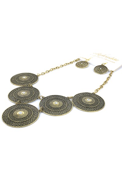 Aphrodite Accessories Metal Kolye Küpe Aphrodite Accessories Metal Kolye Küpe