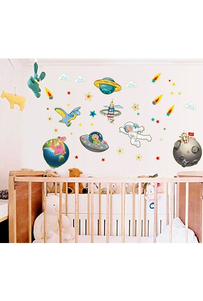 Crystal Kids Çocuk Odası Karanlıkta Parlayan Fosforlu Uzay Kendinden Yapışkanlı Duvar Sticker Crystal Kids Çocuk Odası Karanlıkta Parlayan Fosforlu Uzay Kendinden Yapışkanlı Duvar Sticker