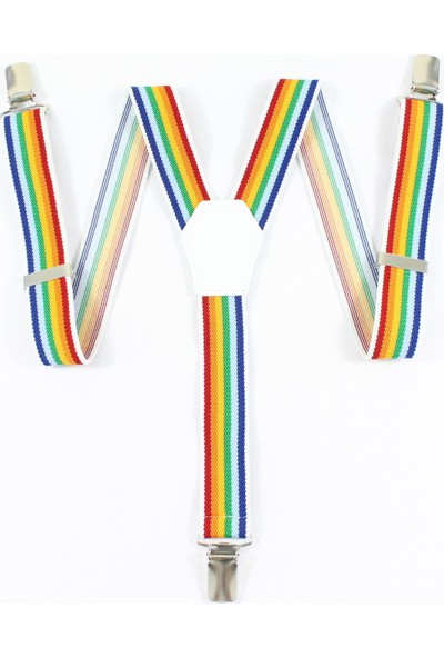 Dwoy Metal Klipsli Gökkuşağı Çocuk Pantolon Askısı