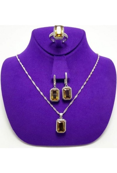 Burhan Sağlam Sultanit Taşlı Zirkon Taş Işlemeli Takı Seti Burhan Sağlam Sultanit Taşlı Zirkon Taş Işlemeli Takı Seti