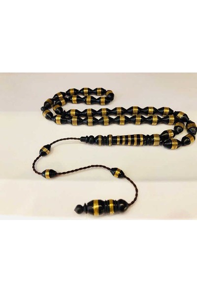 Taktuki Tesbihçilik Oltu Içerisinde Damla ve Deve Kemiği Sarmal Dökümlü Erzurum Oltu Tesbih