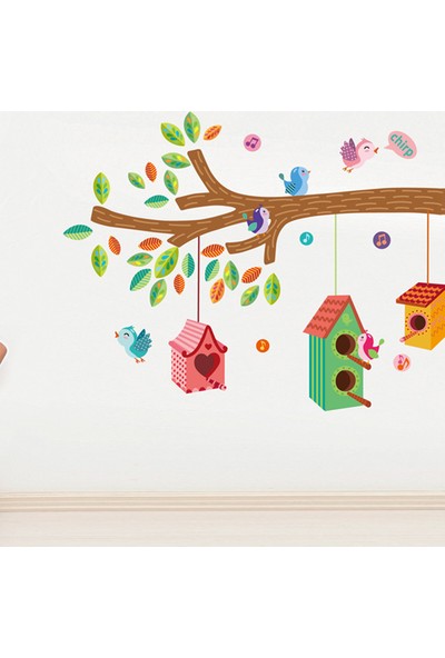 Crystal Kids Renkli Kuş Evleri Bebek ve Çocuk Odası Duvar Sticker Crystal Kids Renkli Kuş Evleri Bebek ve Çocuk Odası Duvar Sticker