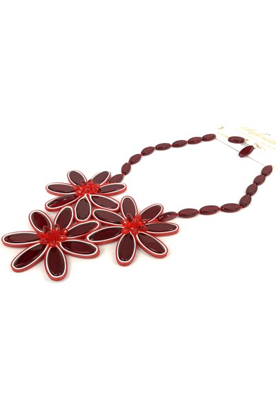 Aphrodite Accessories Kordeladan El Yapımı Kolye Küpe