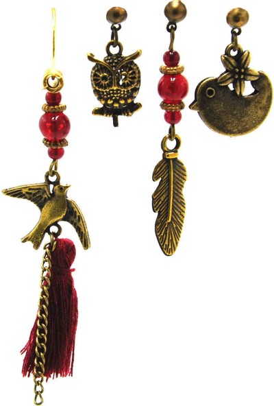 My Konsept Püsküllü Bohem Çoklu Küpe