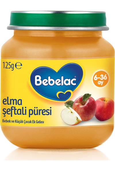 Bebelac Elma Şeftali Püreli Kavanoz Maması 125 gr