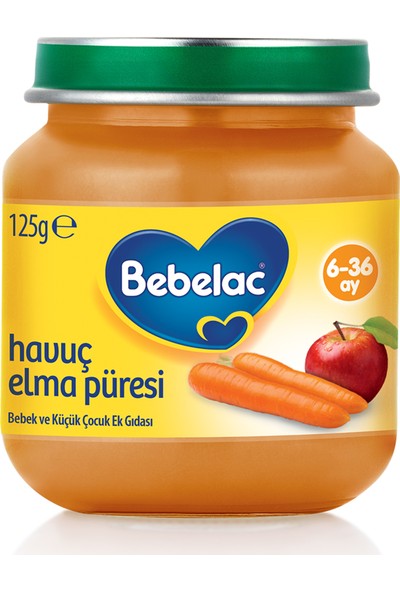 Bebelac Havuç Elma Püreli Kavanoz Maması 125 gr