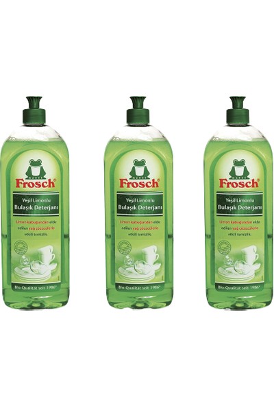 Frosch Yeşil Limon Bulaşık Deterjanı 750 ml x 3'lü Frosch Yeşil Limon Bulaşık Deterjanı 750 ml x 3'lü