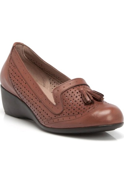 Tergan Taba Deri Kadın Ayakkabı 64202A29