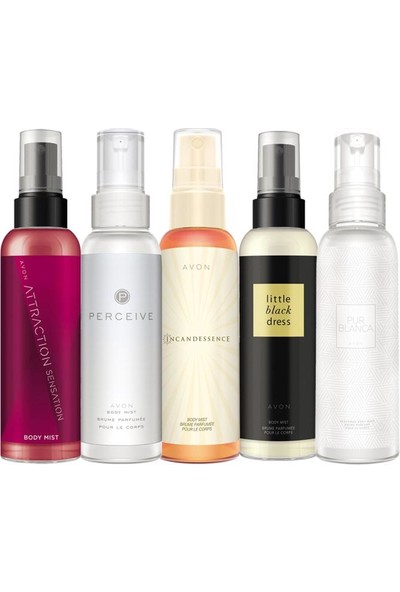 Avon Body Mist Parfümlü Vücut Spreyleri Beşli Paket