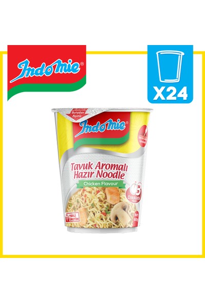İndomie 24'lü Cup Tavuk Aromalı Koli İndomie 24'lü Cup Tavuk Aromalı Koli