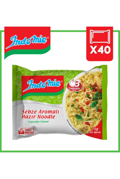 İndomie 40'lı Sebze Aromalı Hazır Noodle Koli İndomie 40'lı Sebze Aromalı Hazır Noodle Koli