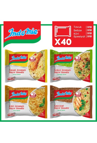 İndomie 40'lı Noodle Paket Karma Koli