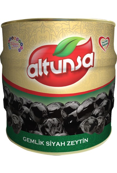Altunsa Siyah Zeytin Gemlik Teneke 1700 gr Altunsa Siyah Zeytin Gemlik Teneke 1700 gr