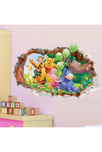 Crystal Kids Sevimli Ayı Pooh ve Arkadaşları Bebek Odası Duvar Sticker