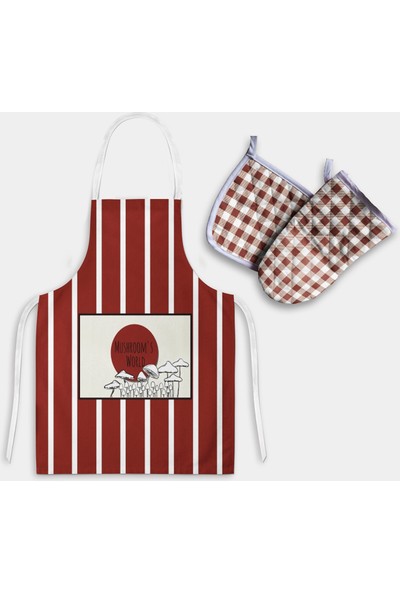Belnido Home Dijital Baskılı Mutfak Önlüğü Seti MO4005