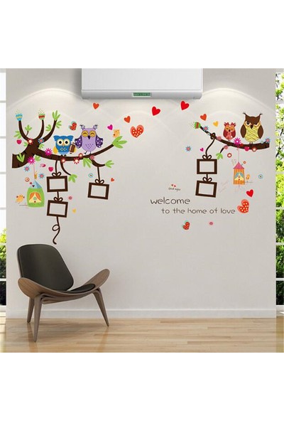 Crystal Kids Bebek Çocuk Odası Sevimli Baykuşlar Fotoğraf Resim Çerçeveleri Duvar Sticker