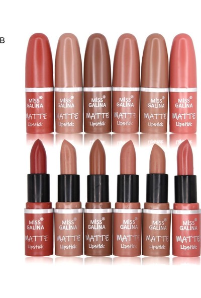 Miss Galina Matte 6'lı Ruj Seti B Serisi Miss Galina Matte 6'lı Ruj Seti B Serisi