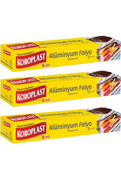 Koroplast Alüminyum Folyo 8 Metre - 3'lü